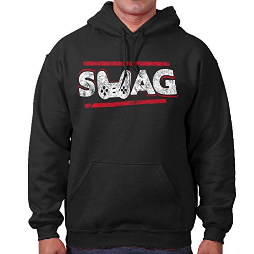Swag Controller Gamer Video Game Nerd Geek Hoodie Black - dressedgamer.com