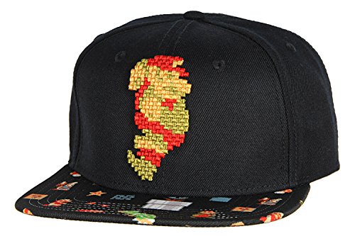 Nintendo Super Mario Brothers Mario 8Bit Pixel Sublimated Bill Snapback ...