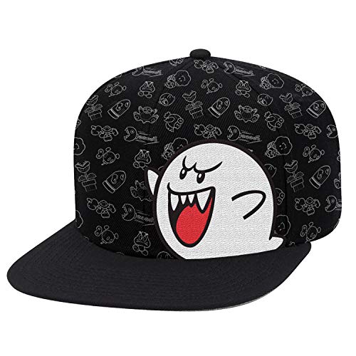 Controller Gear Unisex-Adult's Super Mario Boo Patterned Snapback Flat ...