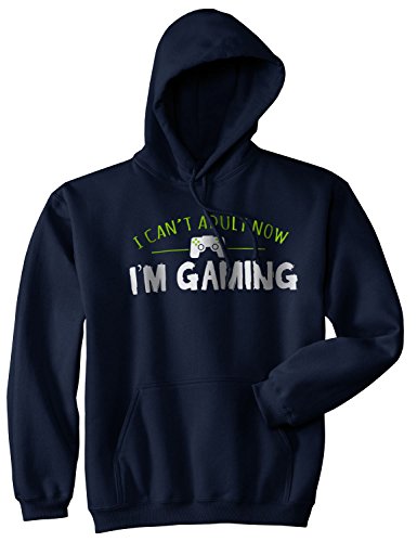 I Cant Adult Im Gaming Funny Video Game Sweater Cool Gamer Hoodie (Navy ...