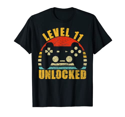 Level 11 Unlocked 11 Years Extinct Video Gamer 11th Birthday T-Shirt ...